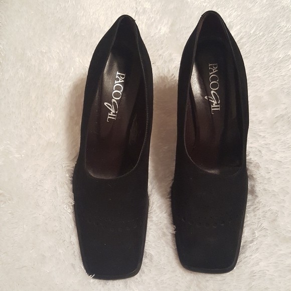 Paco Gil | Shoes | Paco Gil Beautiful Black Nubuck Heels | Poshmark